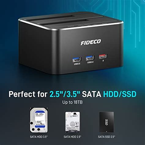 Fideco Usb 30 To Sata Dual Bay External Hard Drive Docking Station For