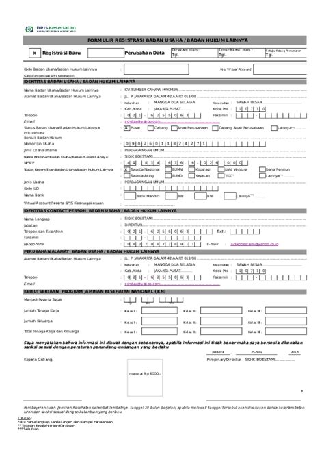 22 Form Perubahan Data Bpjs Kesehatan Terkini Bpjs