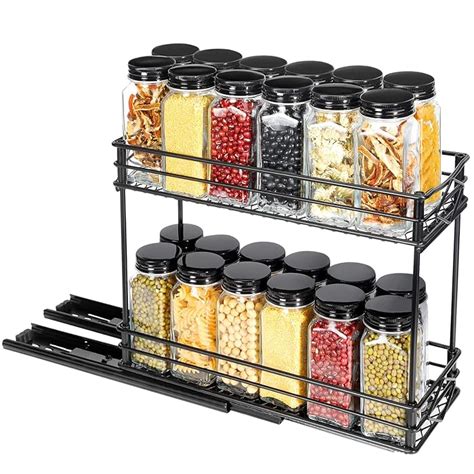 Buy Pull Out Spice Rack Organizer For Cabinet Heavy Duty Slide Out Seasoning Organizer For