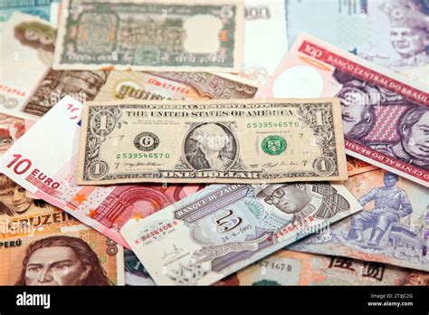 Full Frame Stack Of International Banknotes Stock Photo Alamy