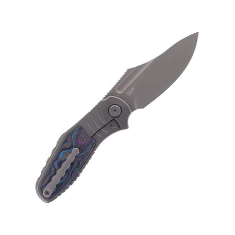 Kubey Stroller Folding Knife Titanium Damtanium Camocarbon Handle 20cv