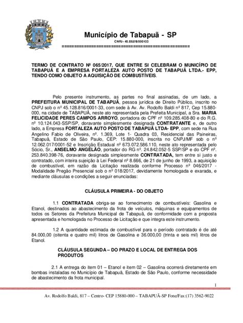 Preenchível Disponível Termo De Contrato N 0772017 Que Entre Si