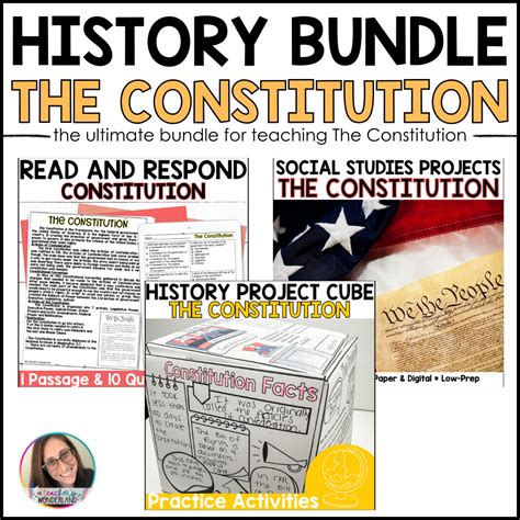 The Constitution History Reading Passage Centers And 3d Project Cube