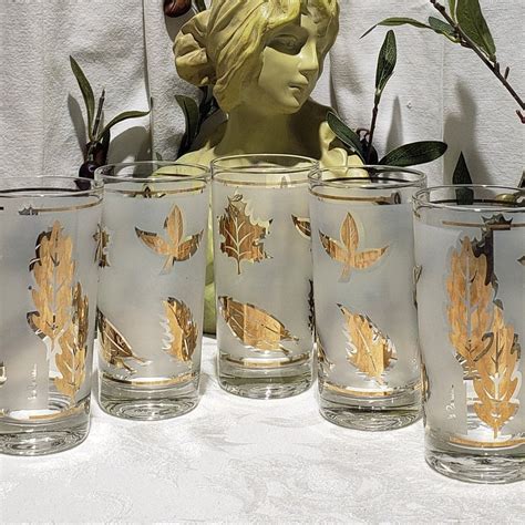 Gold Leaf Glasses Etsy