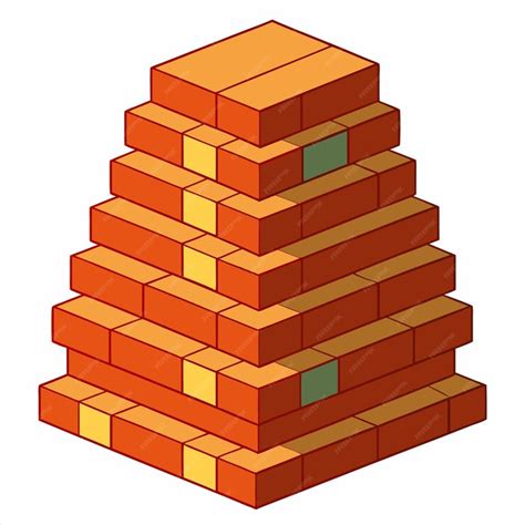 A Stack Of Bricks With A Pyramid On Top Premium Ai Generated Vector