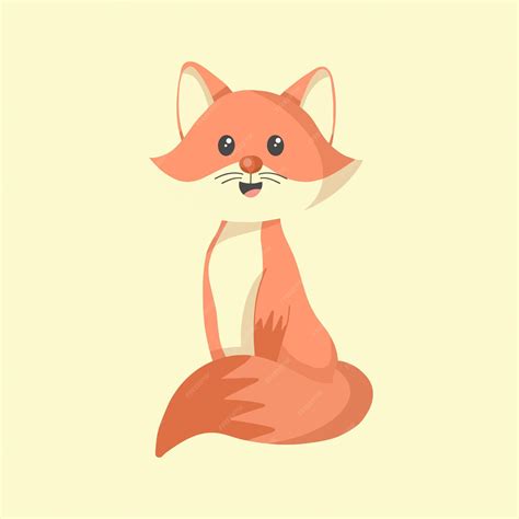 Premium Vector Cute Fox Cartoon Vector Illustration