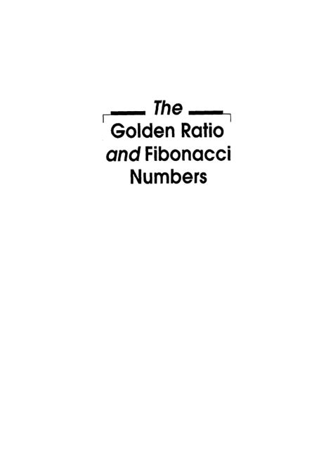 The Golden Ratio Fibonacci Sequence Golden Keys To Your Genius Health