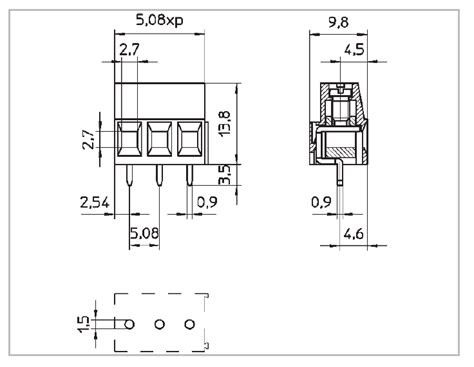 CLL5 08 02P 5 08MM 2P 터미널 블럭 컨넥터 MOUSER 커넥터