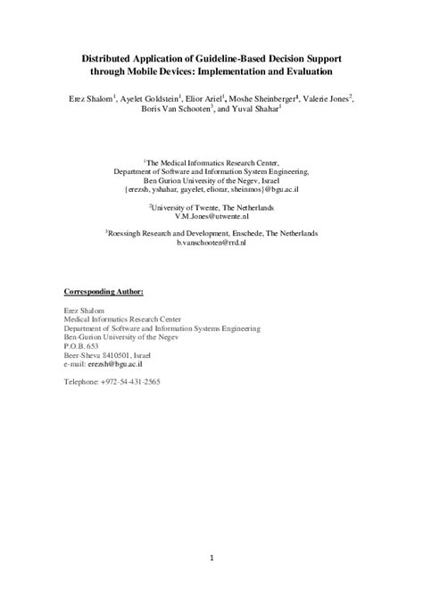 Pdf Distributed Application Of Guideline Based Decision Support