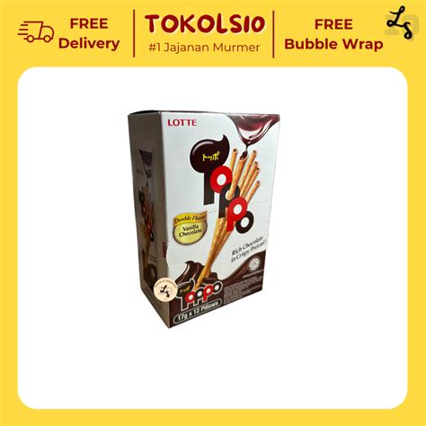Jual Lotte Toppo Biskuit Stik Vanila Isi Cokelat 1 Pack Isi 12 Pillows