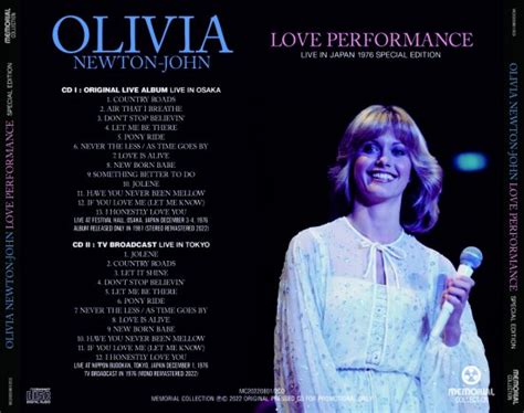 Olivia Newton John Love Performance Live In Japan 1976 Special Editi