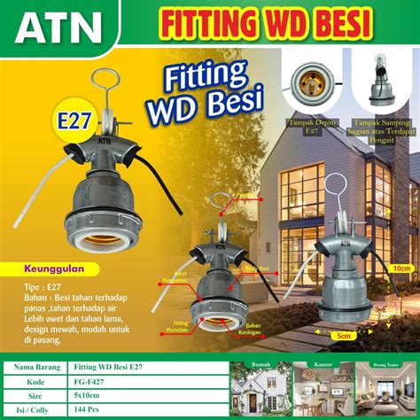Fiting Fitting Keramik Besi Kap Wd E27 E40 Fitting Gantung Taman Set Lazada Indonesia