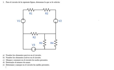 Solved For The Circuit In The Following Figure Determine Chegg