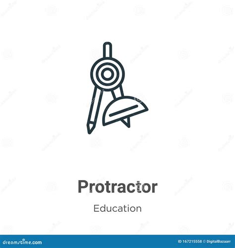 Protractor Thin Line Icon Ruler For Measuring Degree Symbol Outline Style Pictogram On White