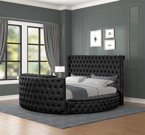 Maya Velvet Upholstered Bed Built In Tv Stand Bradley Home Funishings