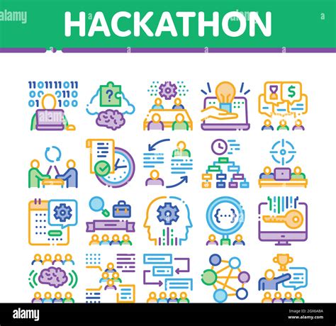 Hackathon Development Collection Icons Set Vector Stock Vector Image Art Alamy