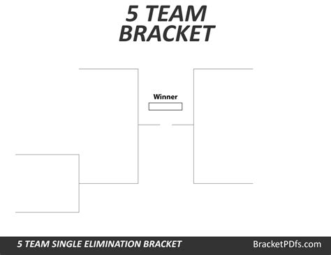 5 Team Bracket Single Elimination Printable Bracket In 14 Different