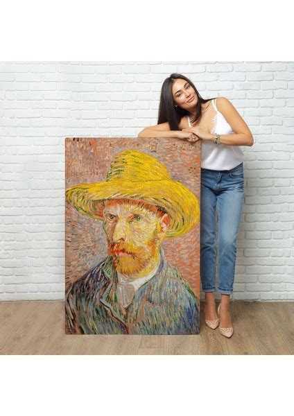 Vincent Van Gogh Hasır Şapkalı Otoportre TABLOSU 7449 Fiyatı