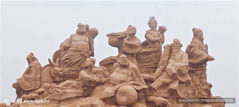 八仙过海雕像摄影图 风景名胜 自然景观 摄影图库 昵图网