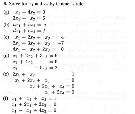 solved 5 solve for x1 and x2 by cramer s rule a