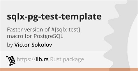 Sqlx Pg Test Template — Db Interface For Rust Librs