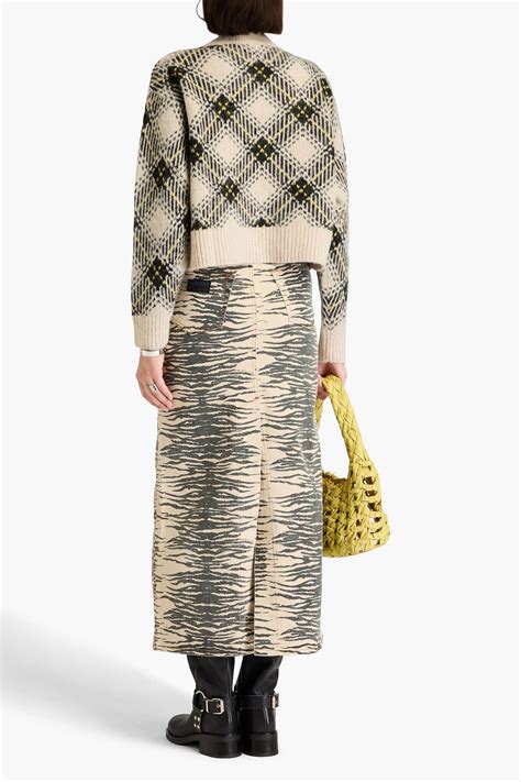 GANNI Argyle Jacquard Knit Sweater THE OUTNET