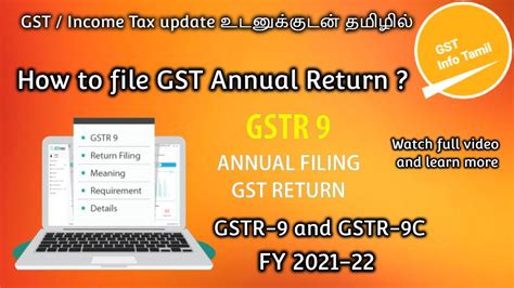 How To File GST Annual Return In Tamil How To File GSTR Annual Return GSTR YouTube
