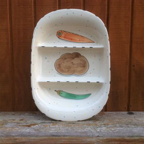 17 Large Divided Dish Speckled Vegetable Design Blo18 By Etsy