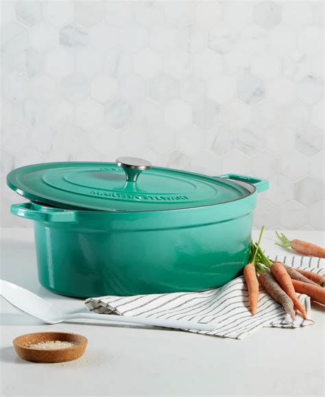 Martha Stewart Collection Enameled Cast Iron Oval 8 Qt Dutch Oven