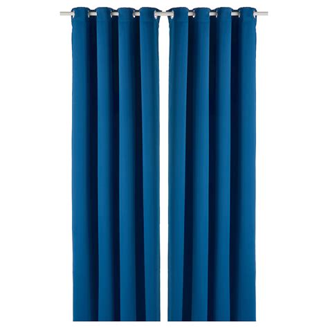MAJGULL rideaux occultants 2 pièces bleu foncé avec oeillets 145x250