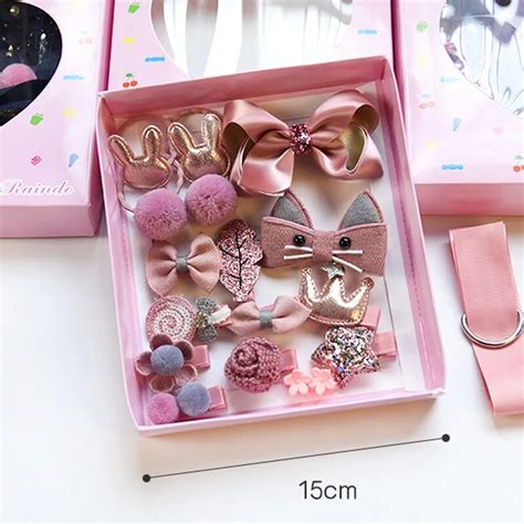 18pcs Per Set Girl Hair Accessories Mix Style Girls Hair Bows Kits With