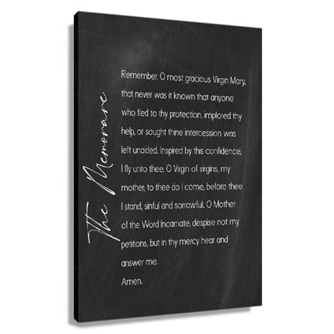 The Memorare Prayer Quotes Wall Art Prints Poster Printing Printed