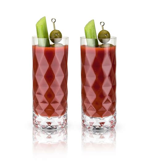 Viski Gem Crystal Highball Glasses Set Of 2