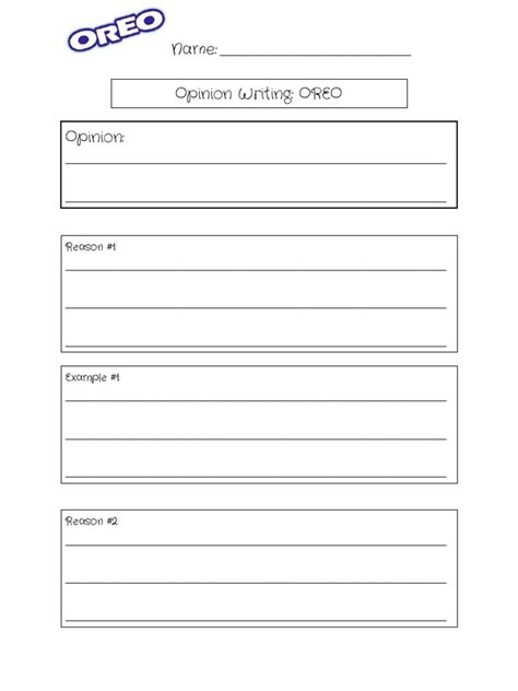 Oreo Graphic Organizer Pdf