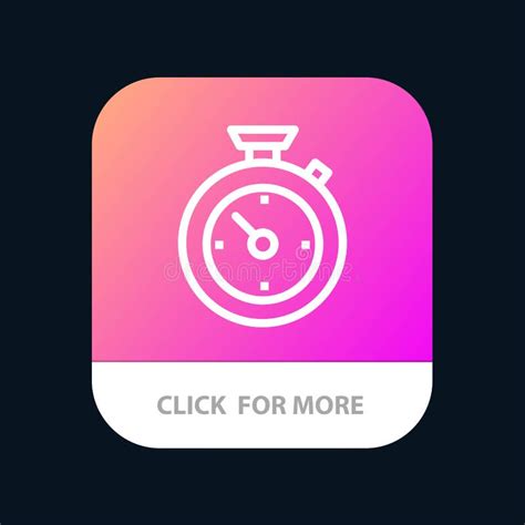 Compass Timer Time Hotel Mobile App Button Android And Ios Line Version Stock Vector