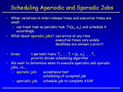 Scheduling Aperiodic And Sporadic Jobs Definitions Comparison To