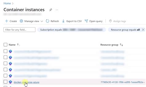 Deployment of multiple Containers in Azure as Container Instance using Docker Compose