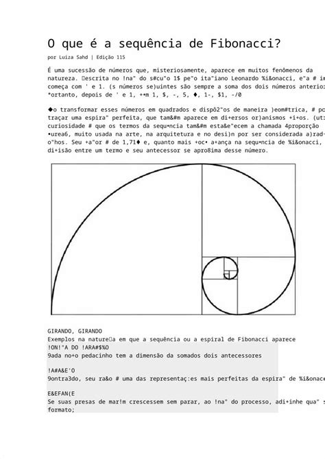 DOCX O Que é a Sequência de Fibonacci PDFSLIDE NET