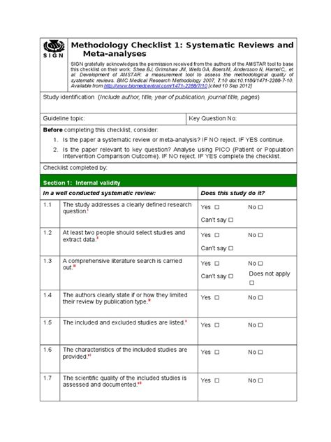 Checklist For Systematic Reviews Pdf Systematic Review