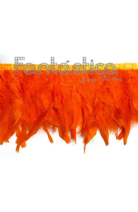 Tira Cinta De Plumas Para Disfraces Plumas De Pato Color Naranja