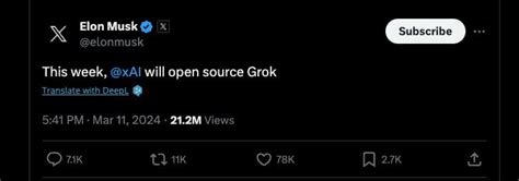 Linkedin Pytorch Korea User Group 페이지 일론 머스크 Xai의 Grok을 이번 주에 오픈소스화할 것이라고 밝혀