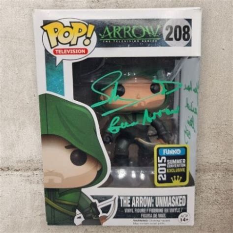 Stephen Amell Signed Funko Pop The Arrow Unmasked 208 W Quote Jsa Coa