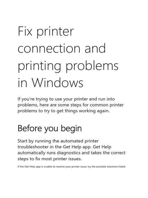 10fix Printer Connection And Printing Problems In Windows Pdf