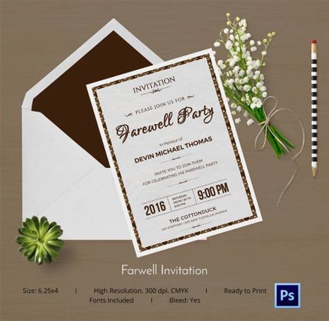 Farewell Card Template 25 Free Printable Word Pdf Psd Inside Farewell Certificate Template