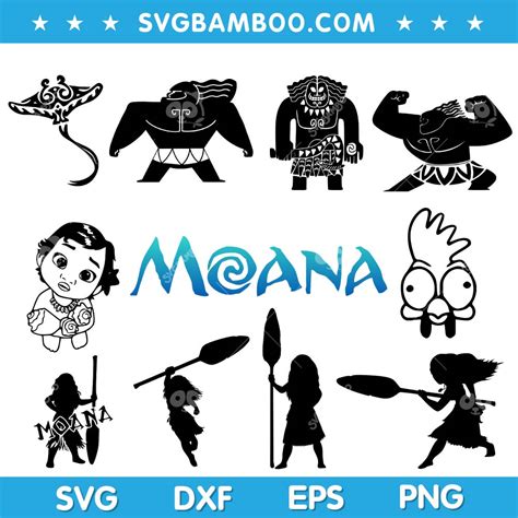 Disney Moana Svg Bundle Moana Disney Princess Svg Bundle Images And