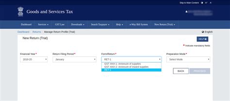 GST RET 1 Form Live On GSTN Portal For Trial Basis SAG Infotech