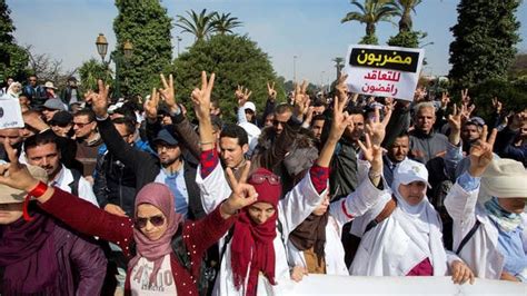 Moroccan Police Use Water Cannons To Disperse Teachers Protest