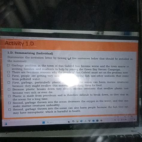 Activity 1D 1D Summarizing Individual StudyX