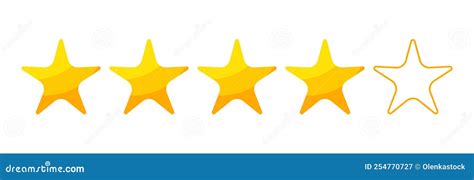 Four Stars Rating Button Stock Vector Illustration Of Icon 254770727