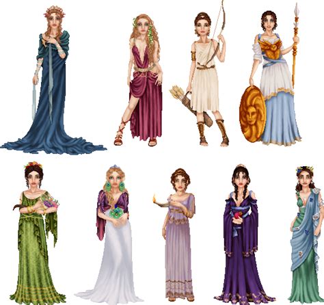 Greek Goddesses By ~ladyaraissa On Deviantart Amphitrite Aphrodite Artemis Athena Demeter